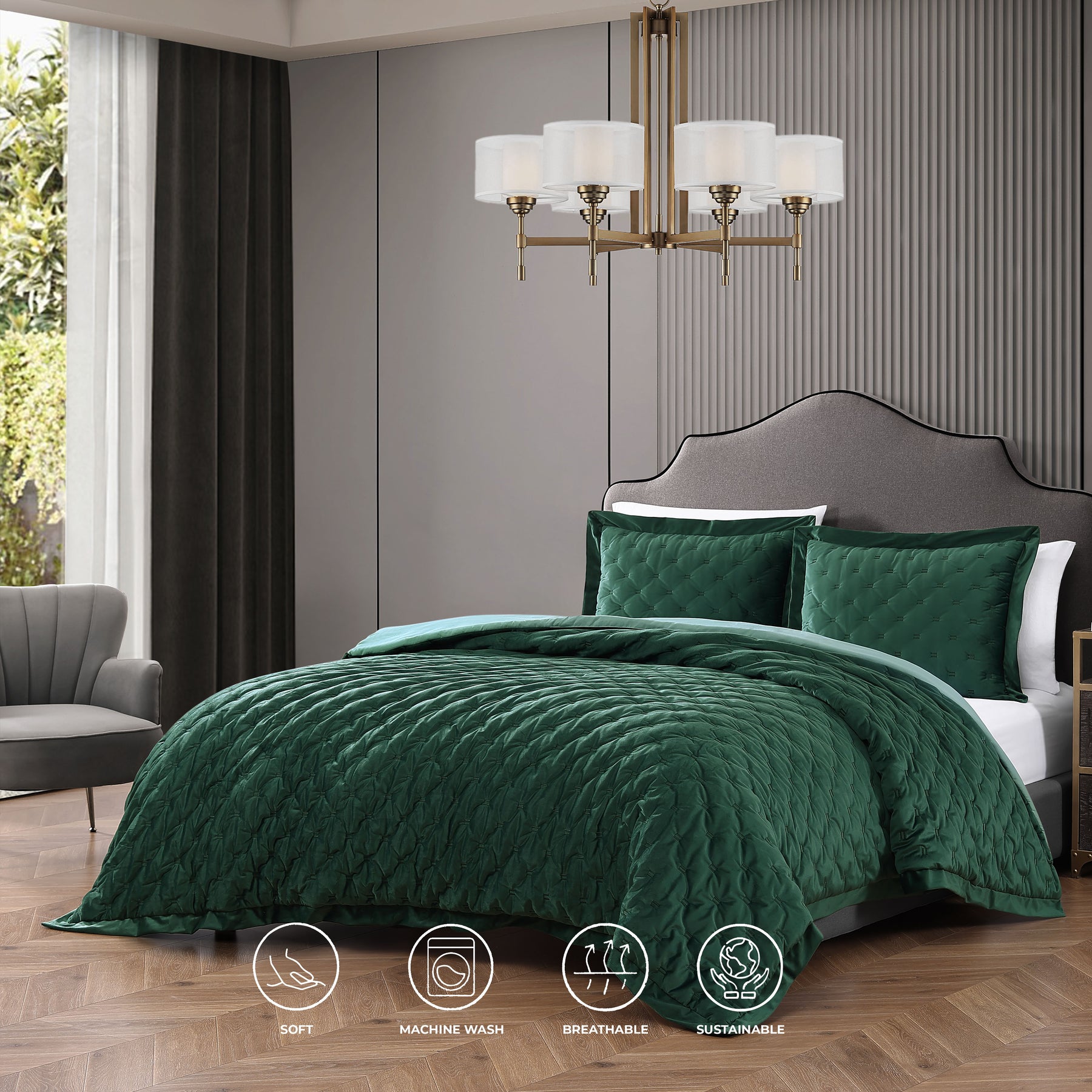 Bebejan 3 Piece Velvet Comforter Set – Latest Bedding